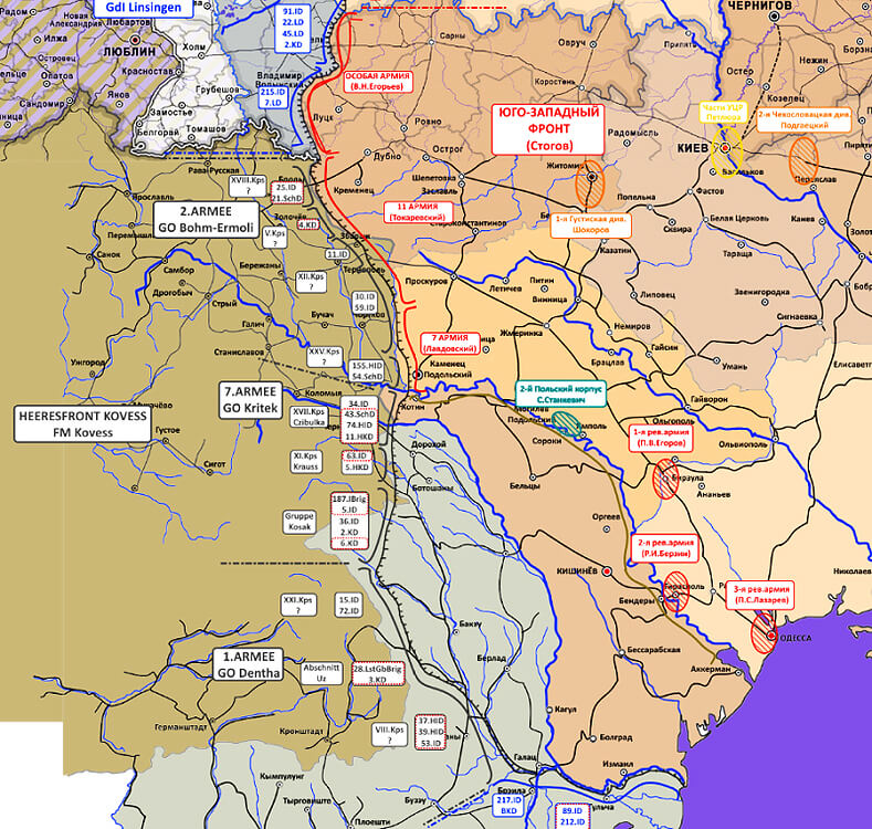 Maps, schemes of military operations of the civil war in Russia 1918